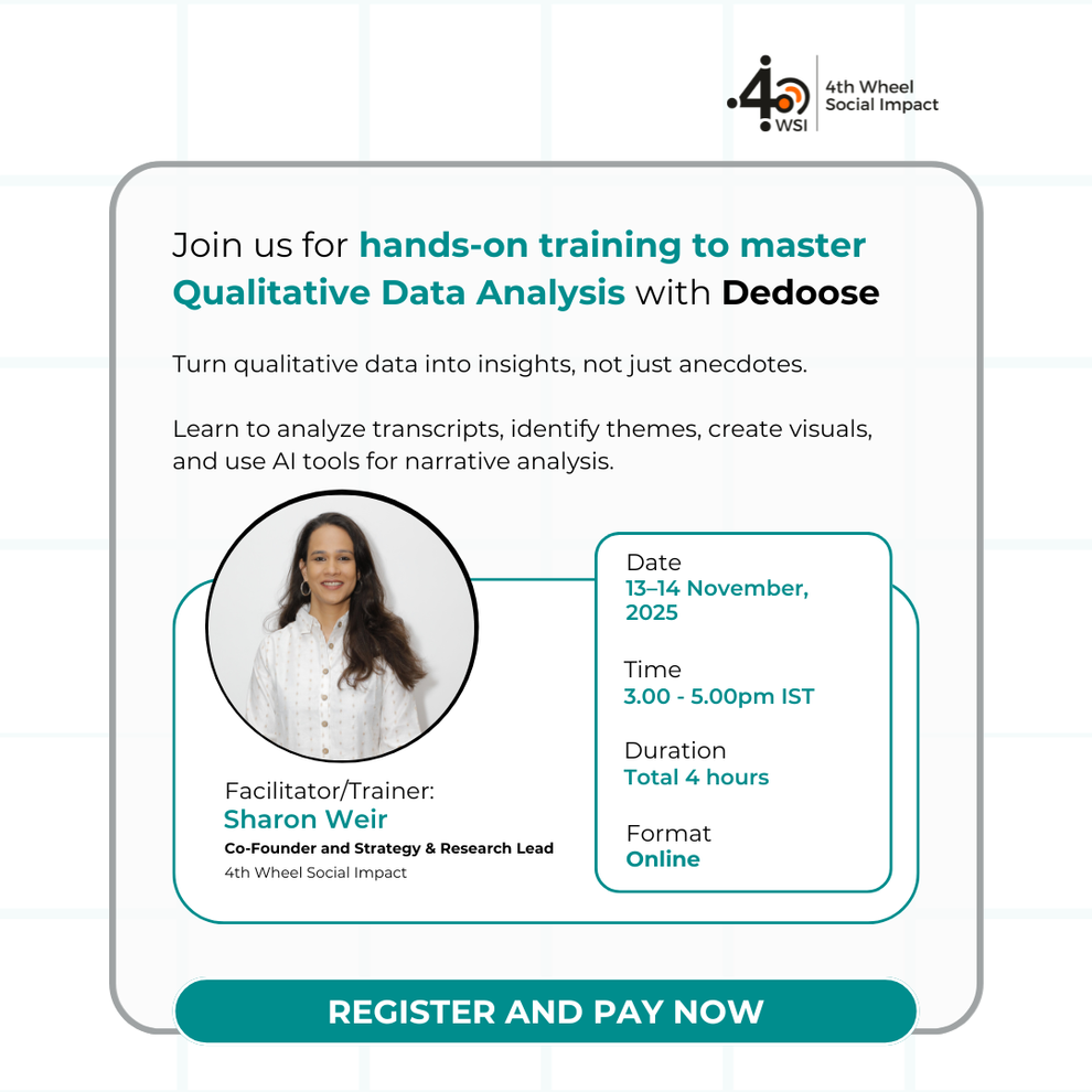 Hands-On Training: Qualitative Data Analysis with Dedoose – 4th Wheel